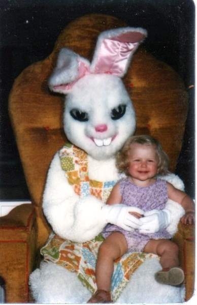 Evil Easter Bunnies in Terrifying Family Photos - Wicked Horror